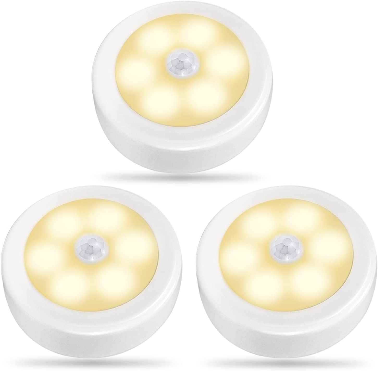 WOVTE 3Packs Motion Sensor Light Indoor,LED Closet Lights,Night Light ...