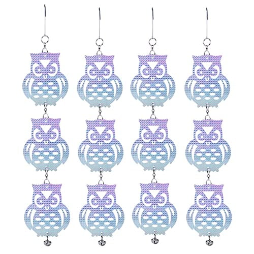WOVTE 4 PCS Bird Defense Reflectors Silver Mylar Spinner, Hanging ...