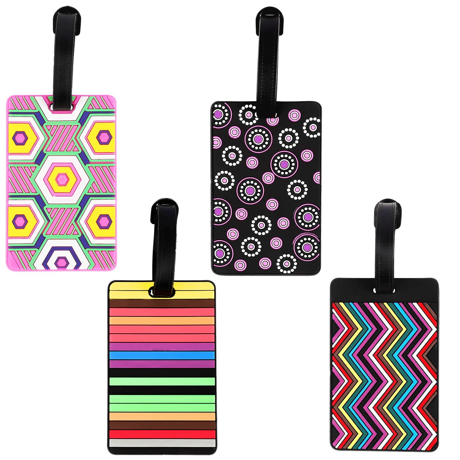 WOVTE 4 Piece Luggage Tag Luggage Tag 4 Styles Address Tag Travel Bag ...