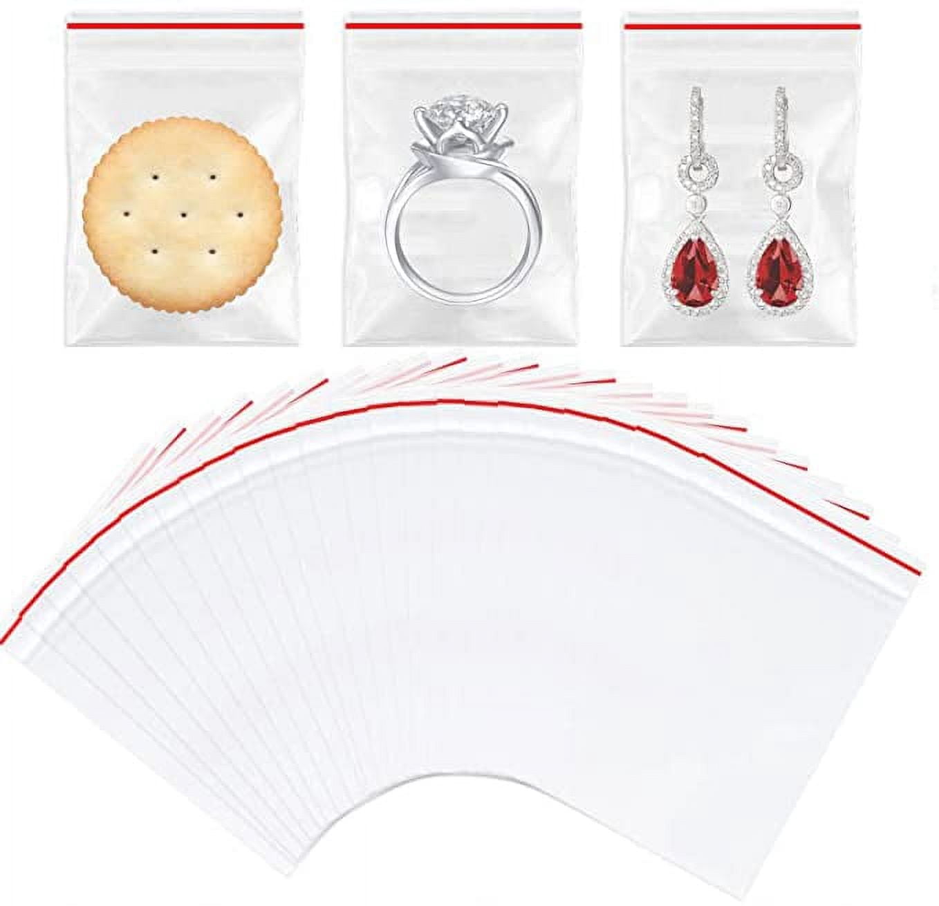 WOVTE 400 Pcs Grip Seal Bags Clear Plastic Baggies Small ziplock Bags ...