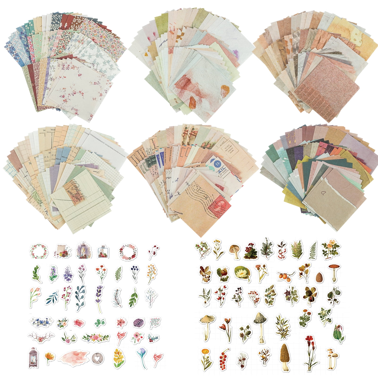 WOVTE 440Pcs Scrapbooking Paper Supplies Vintage Journaling Supplies ...