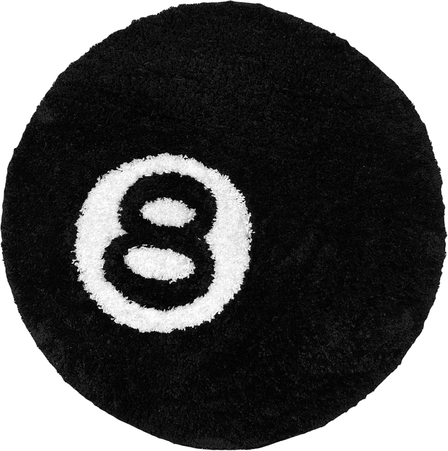 WOVTE 8 Ball Rug - 31 Inch Black Round Carpet Cool Rugs, Non-Slip ...