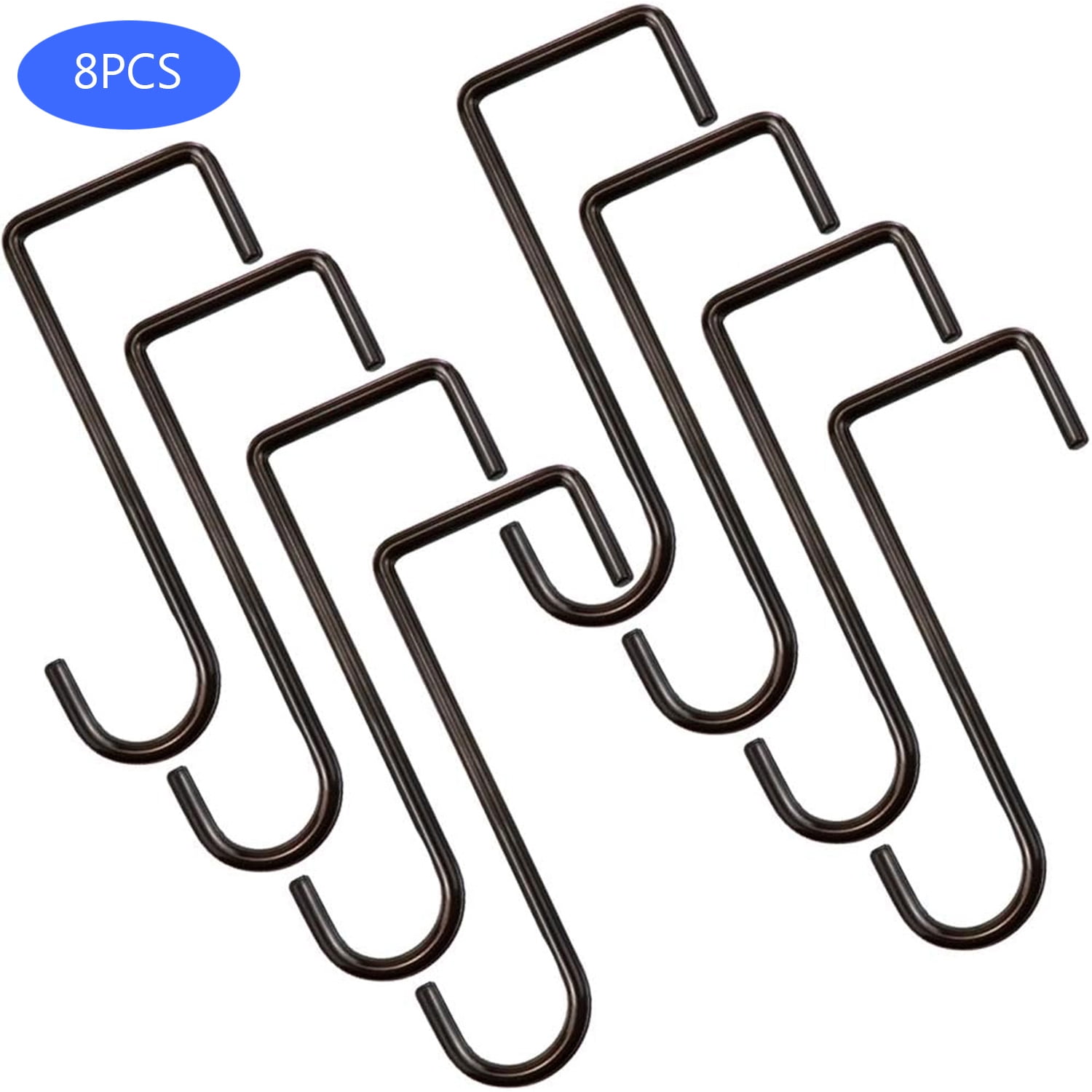 WOVTE 8 Pack Vinyl Fence Hooks, 2 x 6 inch Patio Black Coated Steel ...