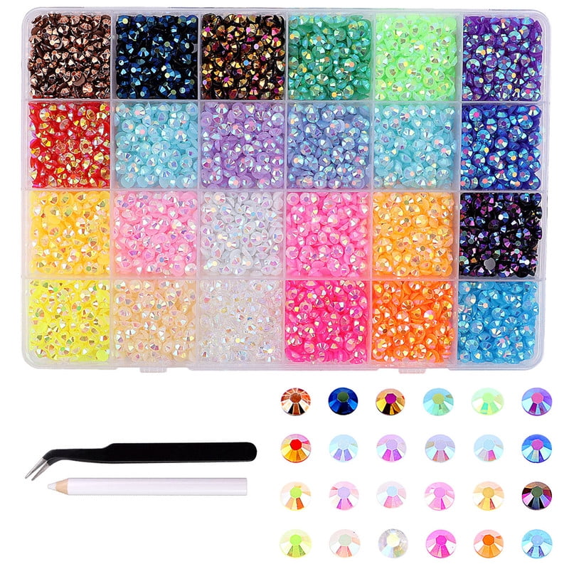 8400Pcs Resin Jelly Rhinestones for Crafting Bedazzling, Multicolor 5mm ...