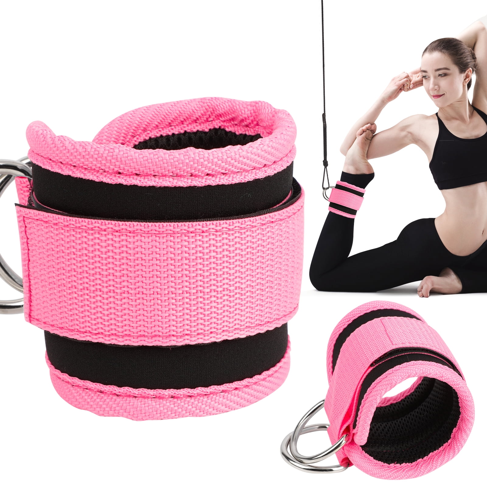 WOVTE Ankle Straps for Cable Machines, 1Pair Adjustable Double D-Rings ...