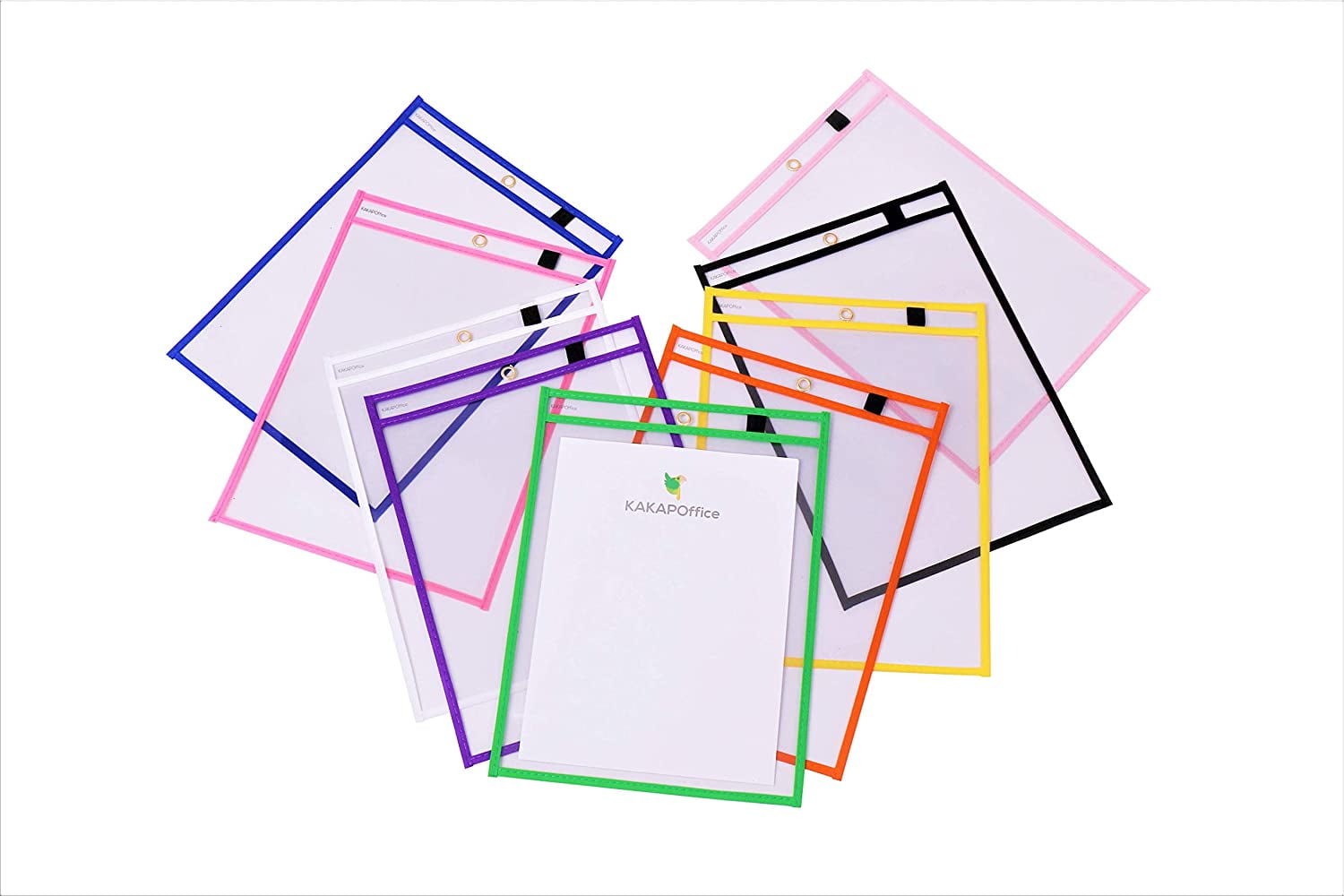 WOVTE Clear Reusable Dry Erase Pockets: Plastic Protector Sleeves for ...