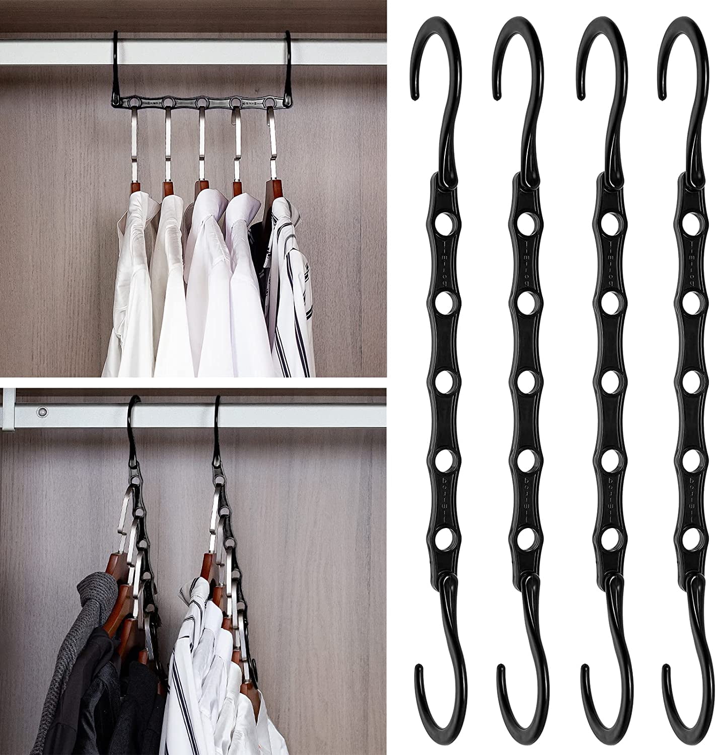 WOVTE Closet Organizers Space Saving Hangers -10 Pack Magic Hangers ...
