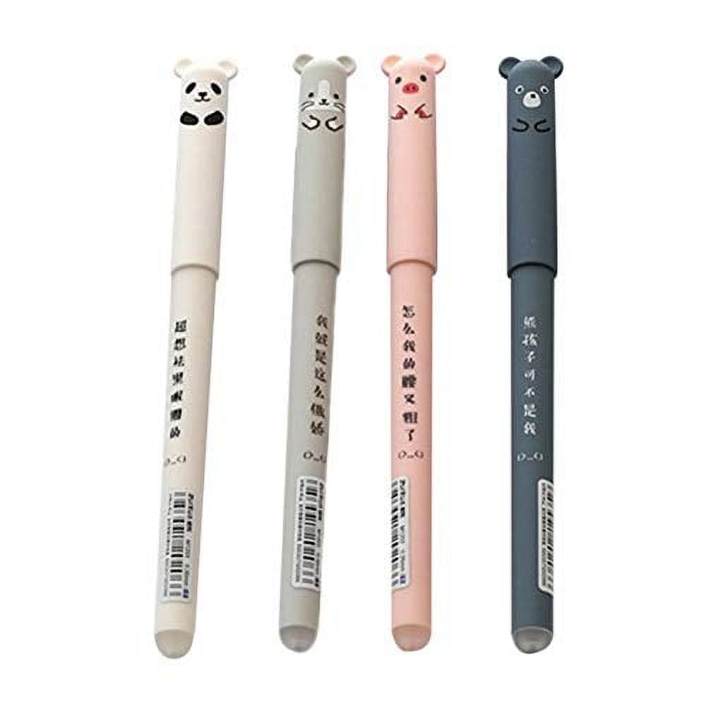 WOVTE Cute erasable gel pens, 4 pig panda animals erasable gel pens ...