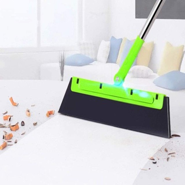WOVTE Magic Broom Sweeper, Dust Hair Bathroom Wiper Broom Rotate ...