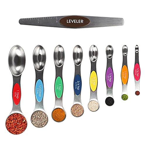 WOVTE Magnetic Measuring Spoons Sets of 9, Pro Chosen Dual Sided ...