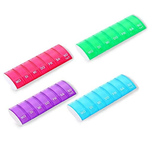WOVTE Reusable Weekly Pill Organizer, Travel 7 Day Pill Box Case with ...