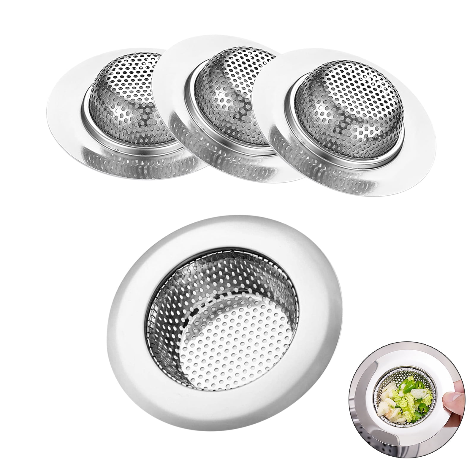 WOVTE Sink Strainer, 4pcs Kitchen Sink Strainer Cover Drain Protector ...
