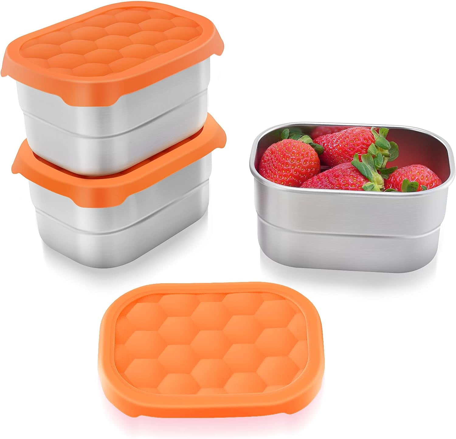 WOVTE Stainless Steel Snack Containers for Kids | Leak Proof 304 ...