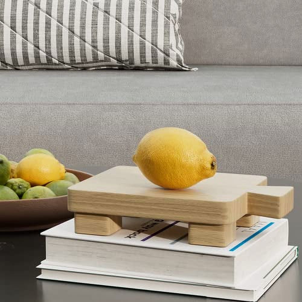 WOVTE Wood Pedestal Stand Riser, Wooden Soap Tray for Kitchen Sink ...