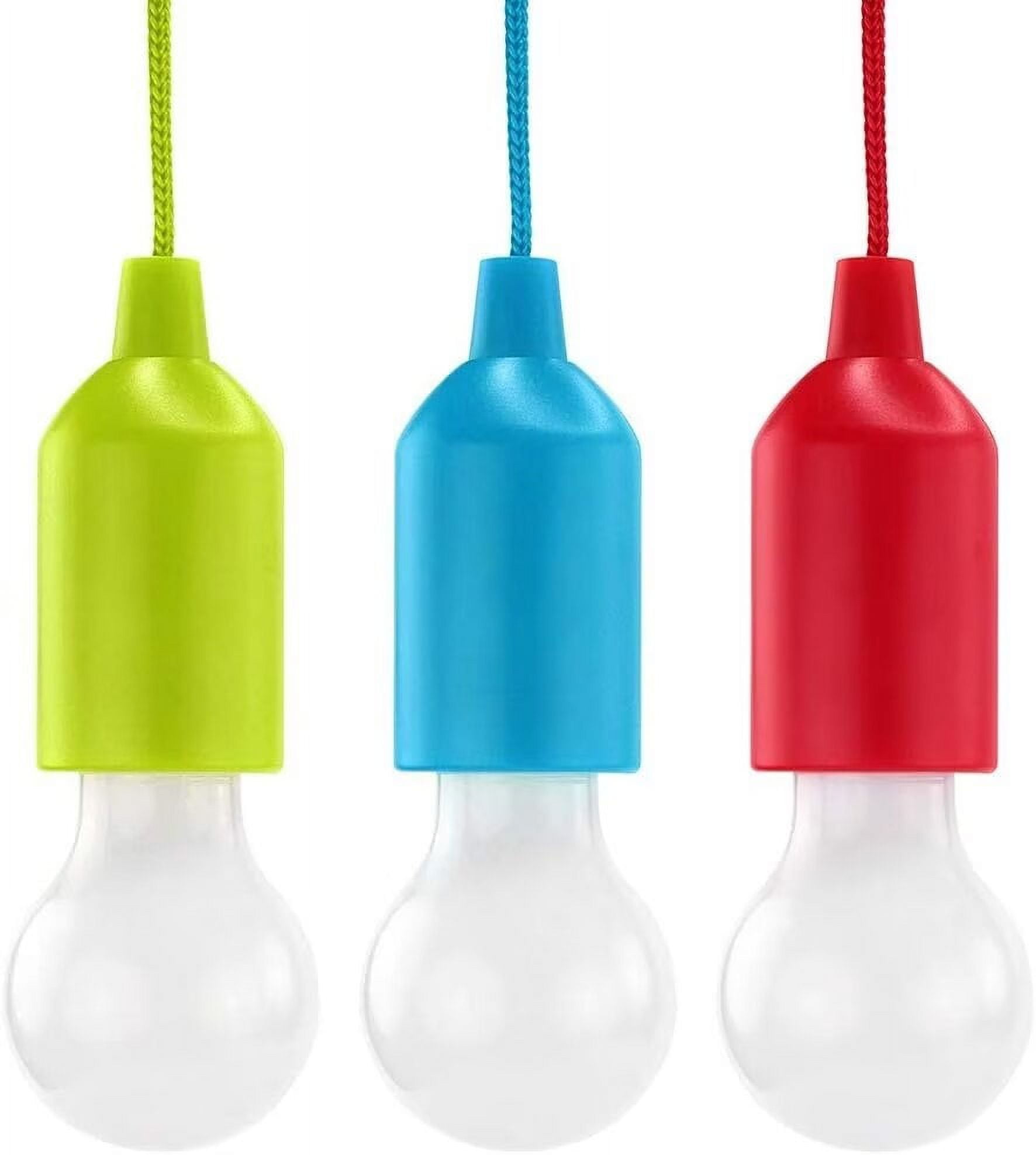 WOVTE meteorax 3Pcs LED Pull Cord Light Bulb Hanging Bulb Battery ...