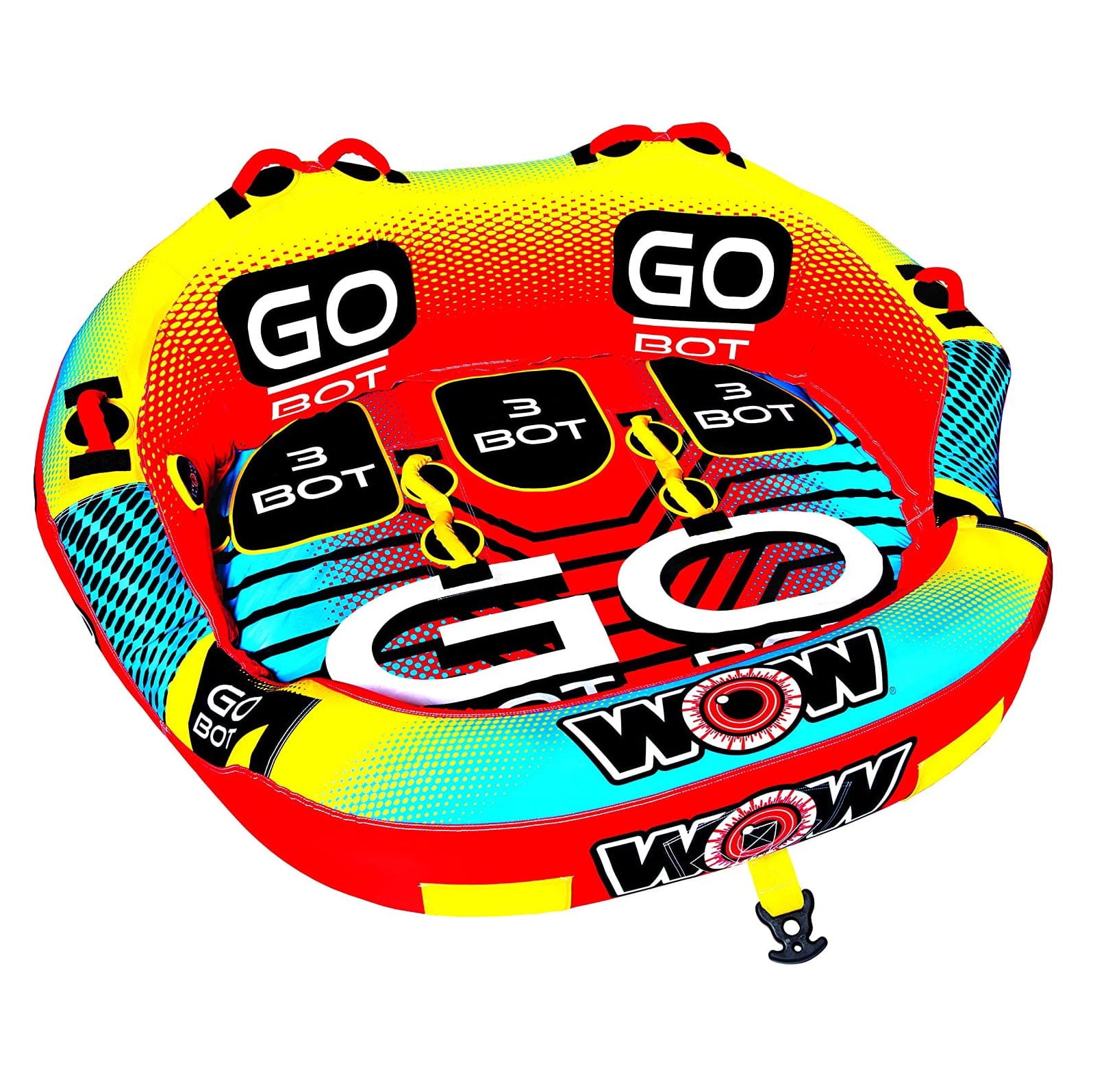 WOW Go Bot 3-Rider Water Tube, Boating Inflatable Towable with EZ Entry ...