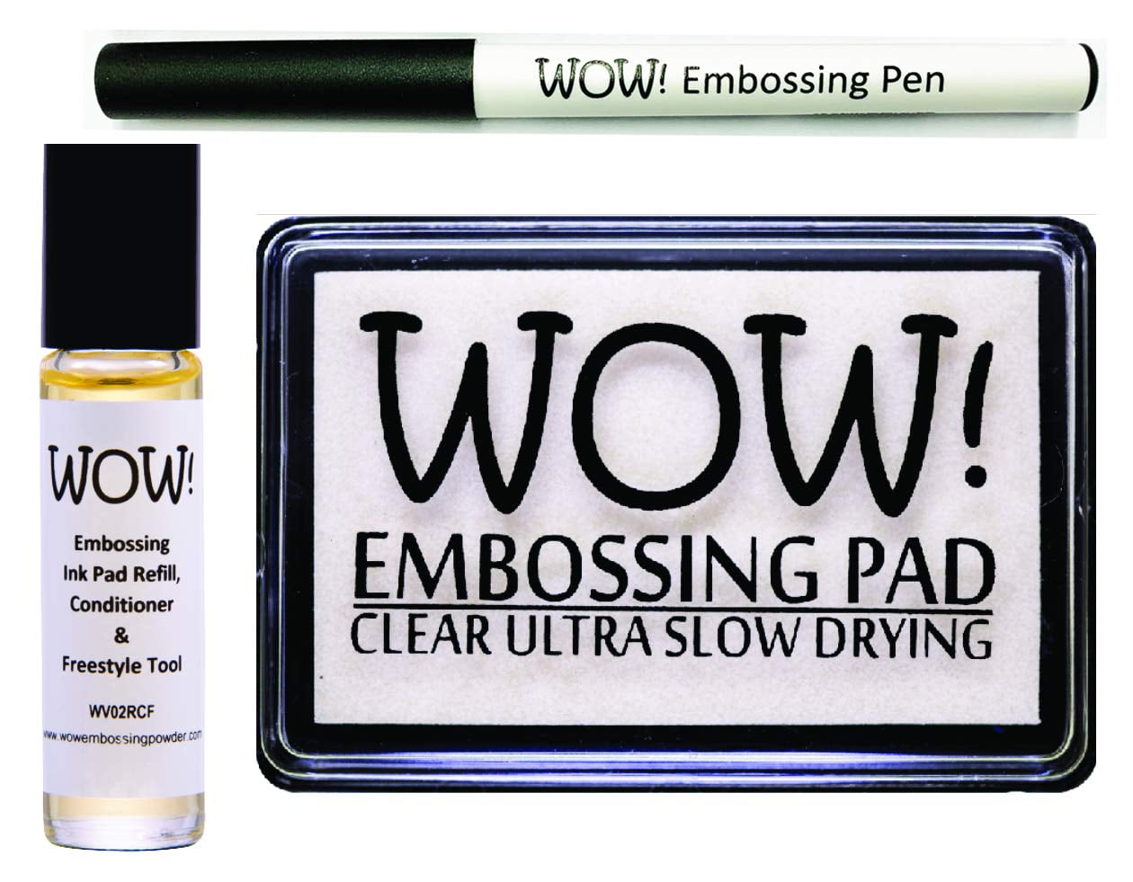 WOW Clear Embossing Ink Pad Ultra Slow Drying WV02, Refill Conditioner ...
