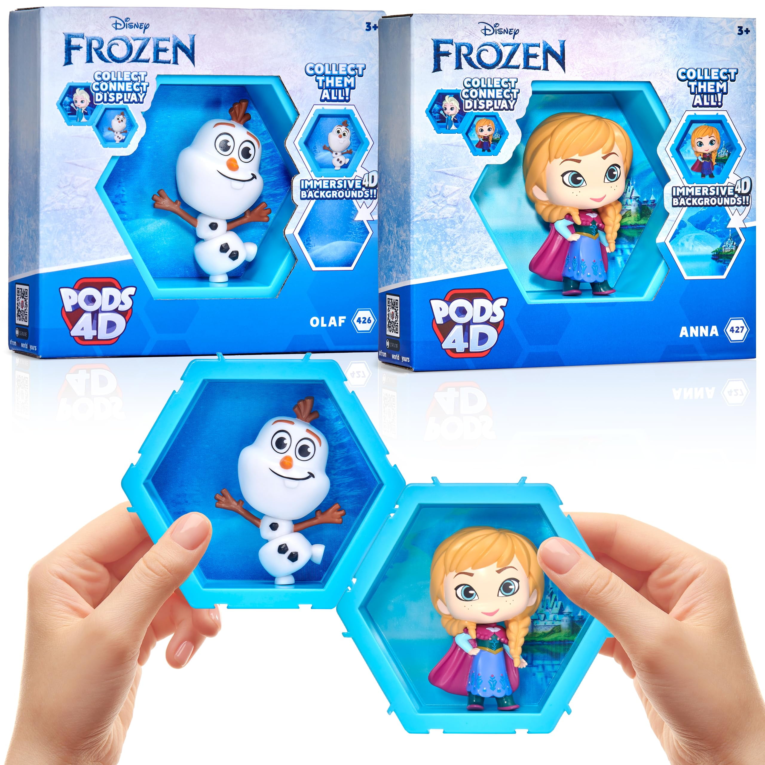 WOW! PODS 4D Disney Frozen - Anna & Olaf (2 pack) - Unique Connectable ...