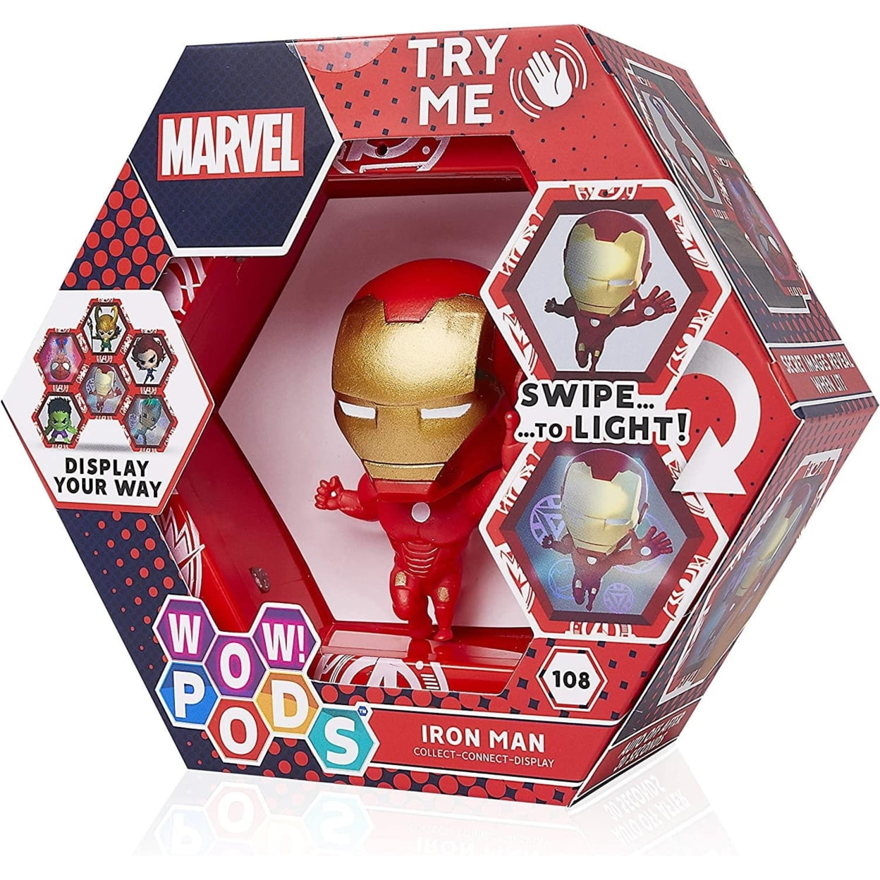 WOW Pods Avengers Collection Ironman Light-Up Figure Superhero WOW ...