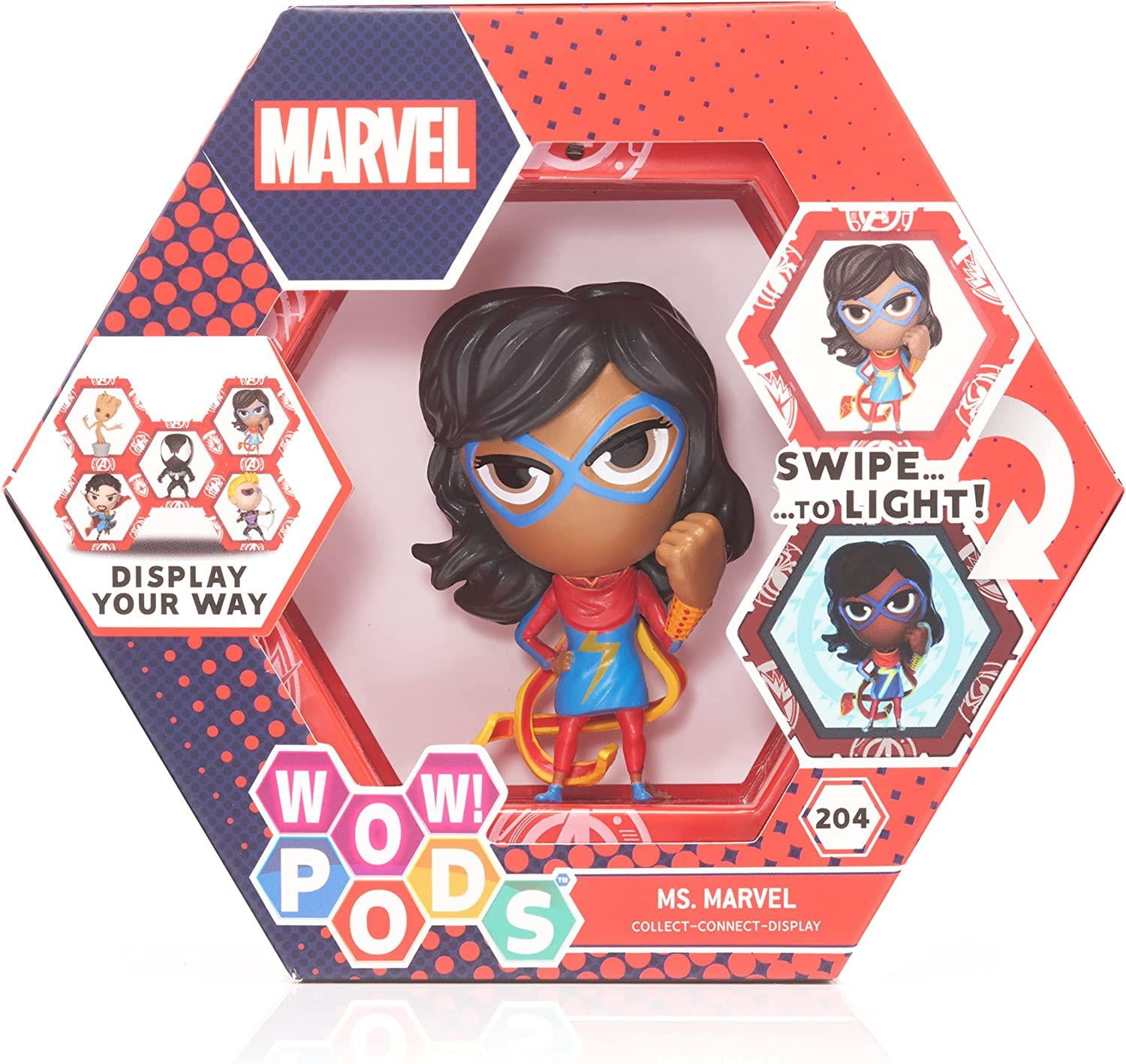 WOW Pods Ms Marvel Carol Avengers Superhero Light-Up Hand Swipe Figure ...