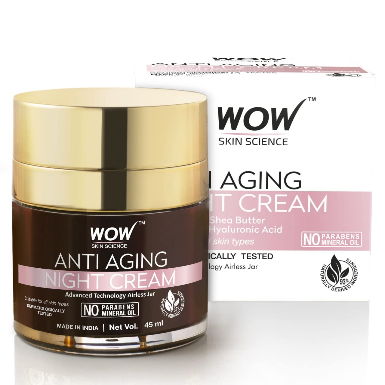 WOW Skin Science Cream Anti Aging Mineral Oil Night Cream, 50mL ...