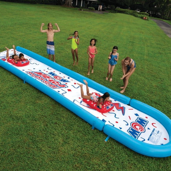 WOW Sports, Water Slide, 25 Ft Mega Backyard Slide with Splash Pool ...