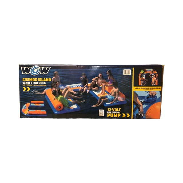 WOW Sports Cosmos Island 10 x 9 Ft. Fun Dock with 12-Volt High Pressure ...