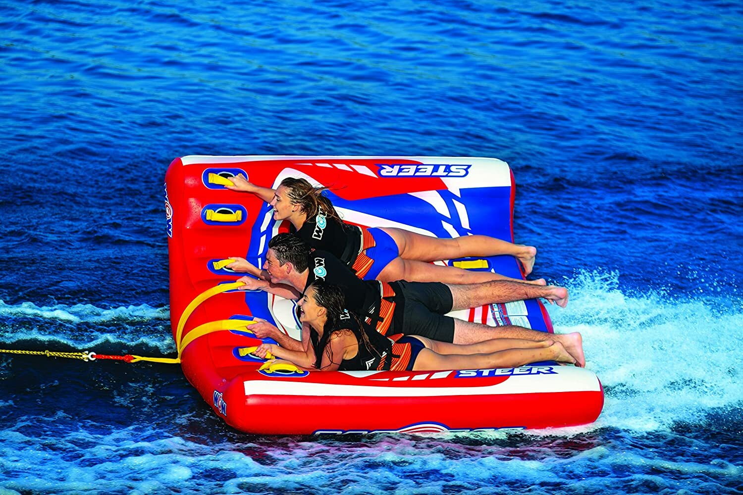 WOW Sports Power Steer 3 Person 3P Steerable Deck Tube & PVC (22-WTO-3975) - Walmart.com