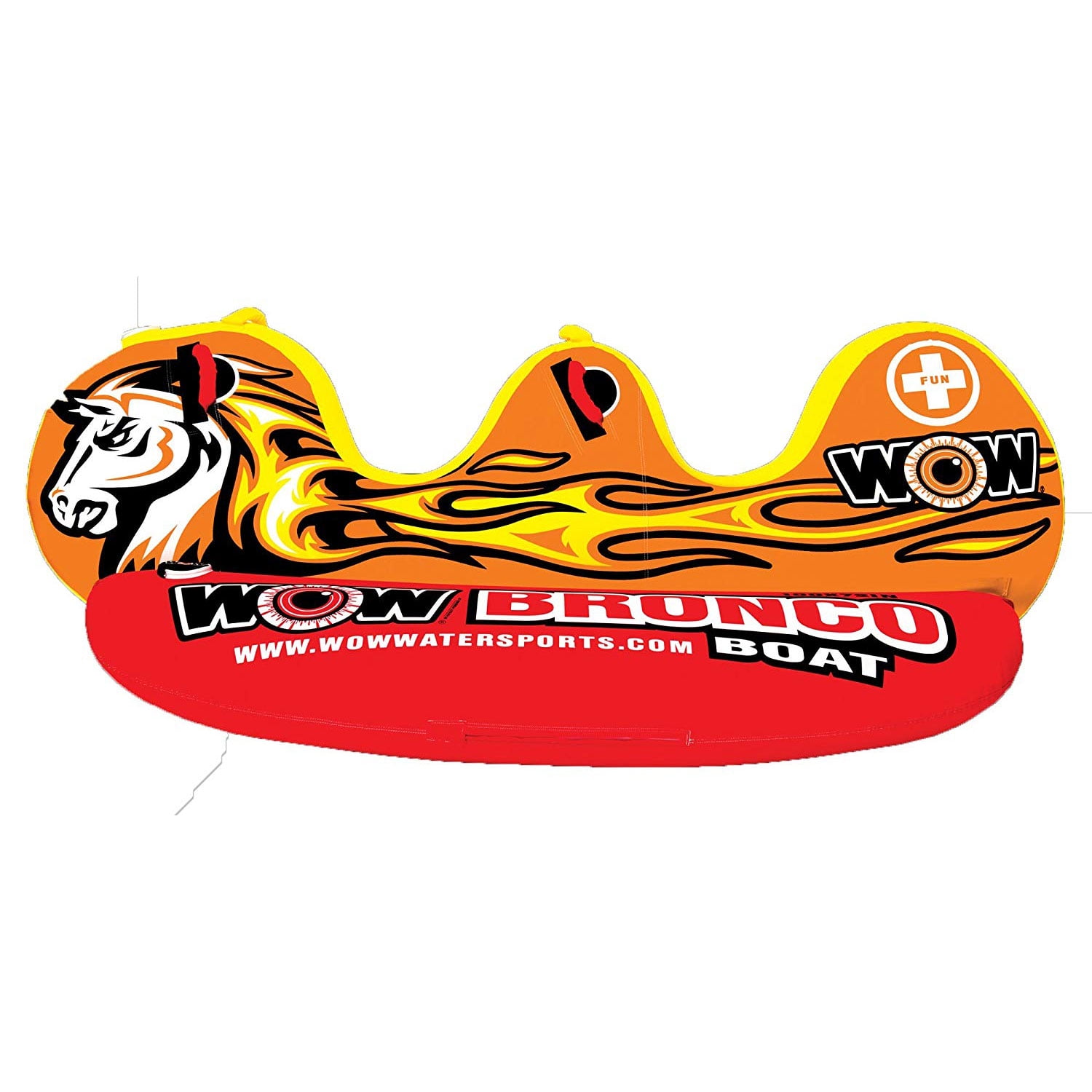 WOW Watersports 14-1050 Bronco Boat 2 Person Towable Tube with Handles ...