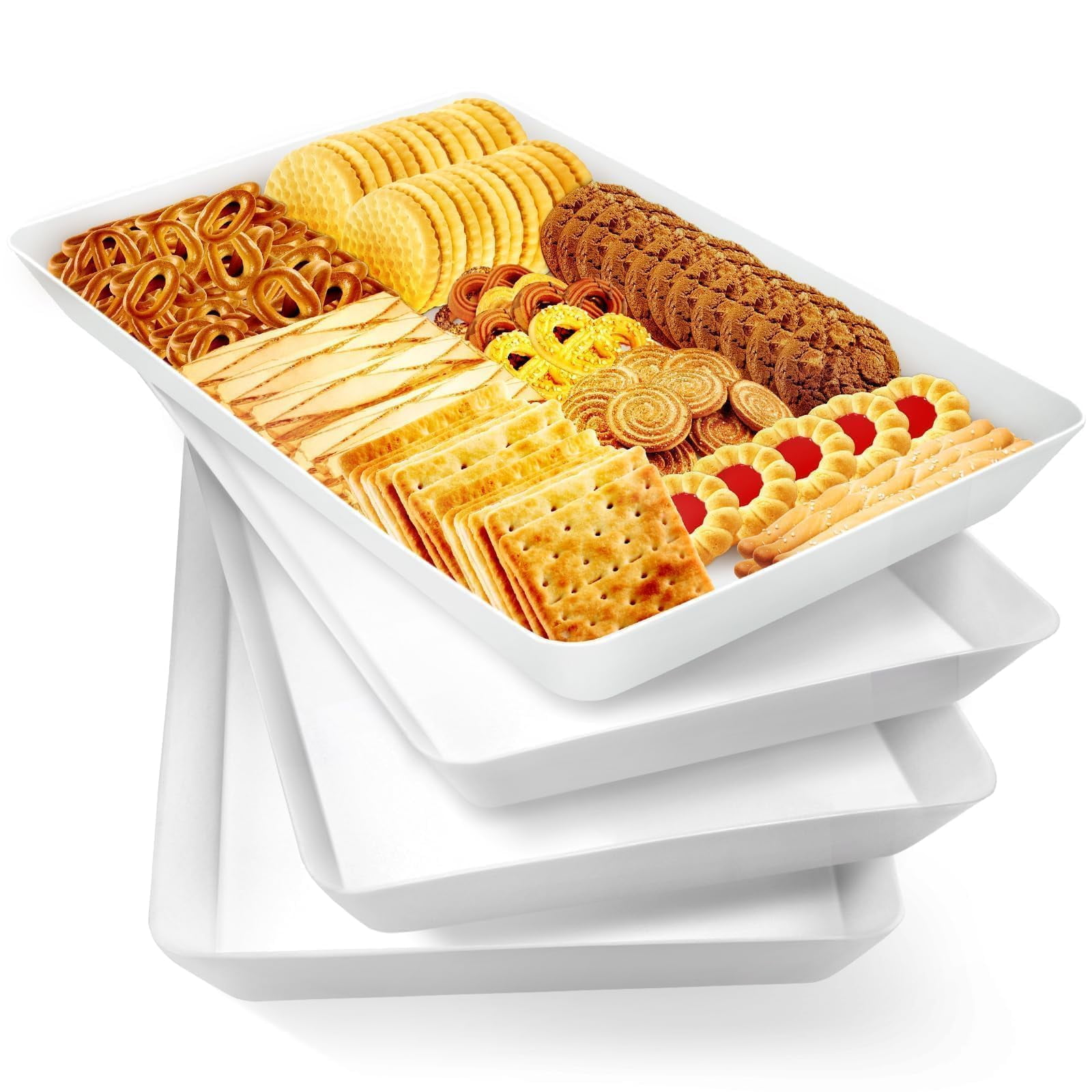 WOWBOX 4 pcs Serving Tray for Entertaining, Grilling Accessories ...