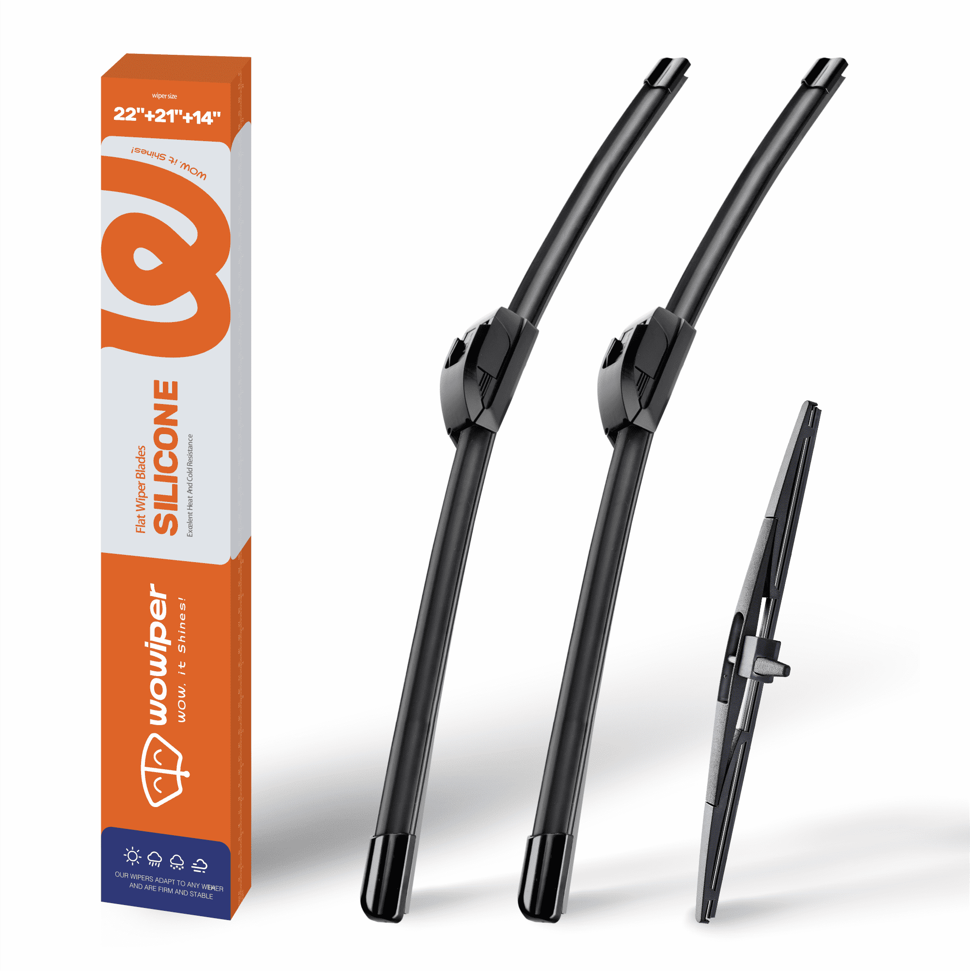 WOWIPER Silicone Windshield Wiper Blades with Rear Wiper Blade for ...