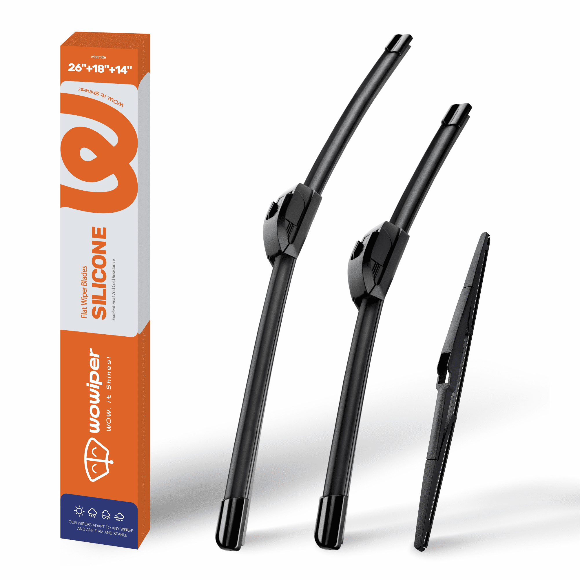 WOWIPER Silicone Windshield Wiper Blades with Rear Wiper Blade for Jeep ...
