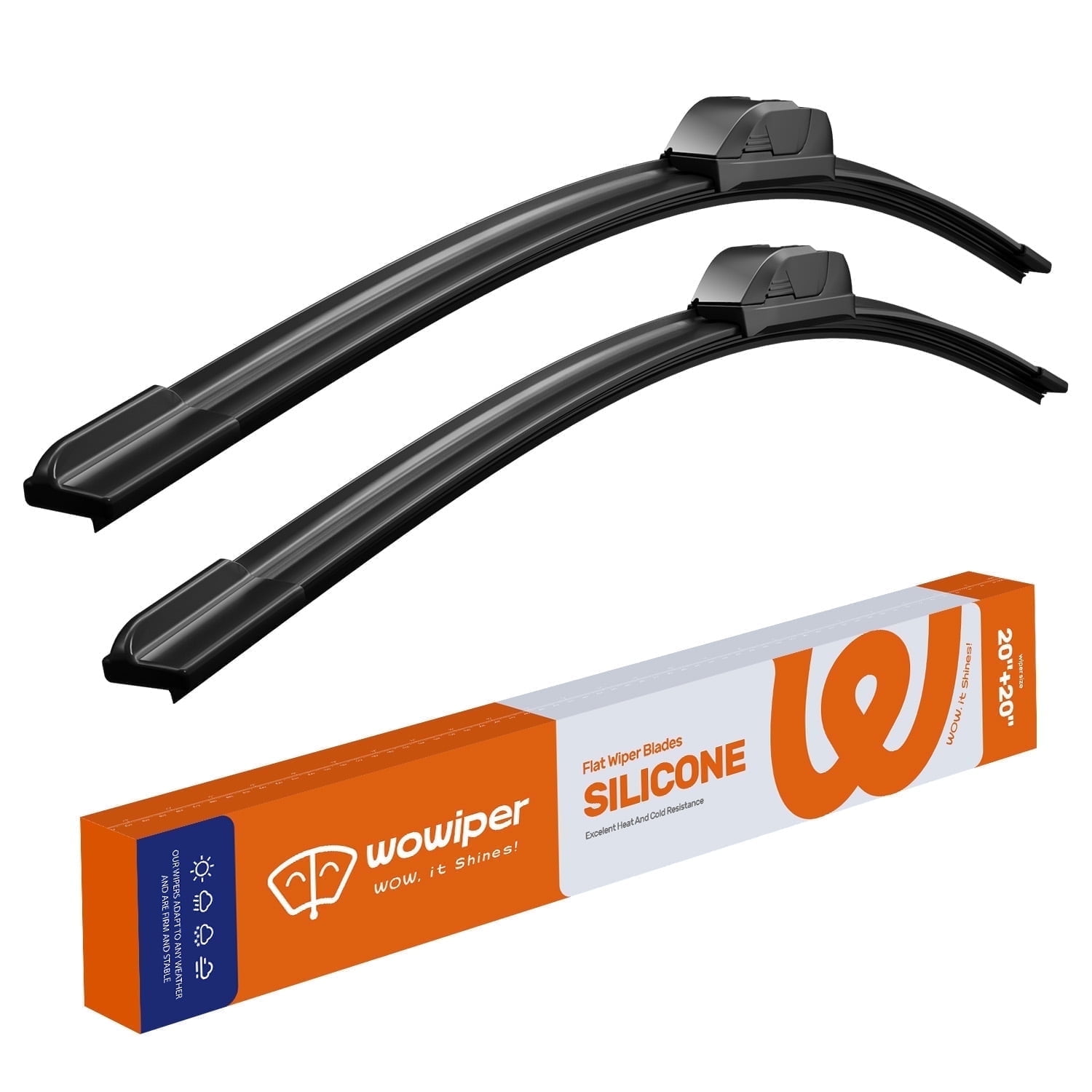 WOWIPER Silicone Wiper Blades Isolate Water Repellency All-Season ...