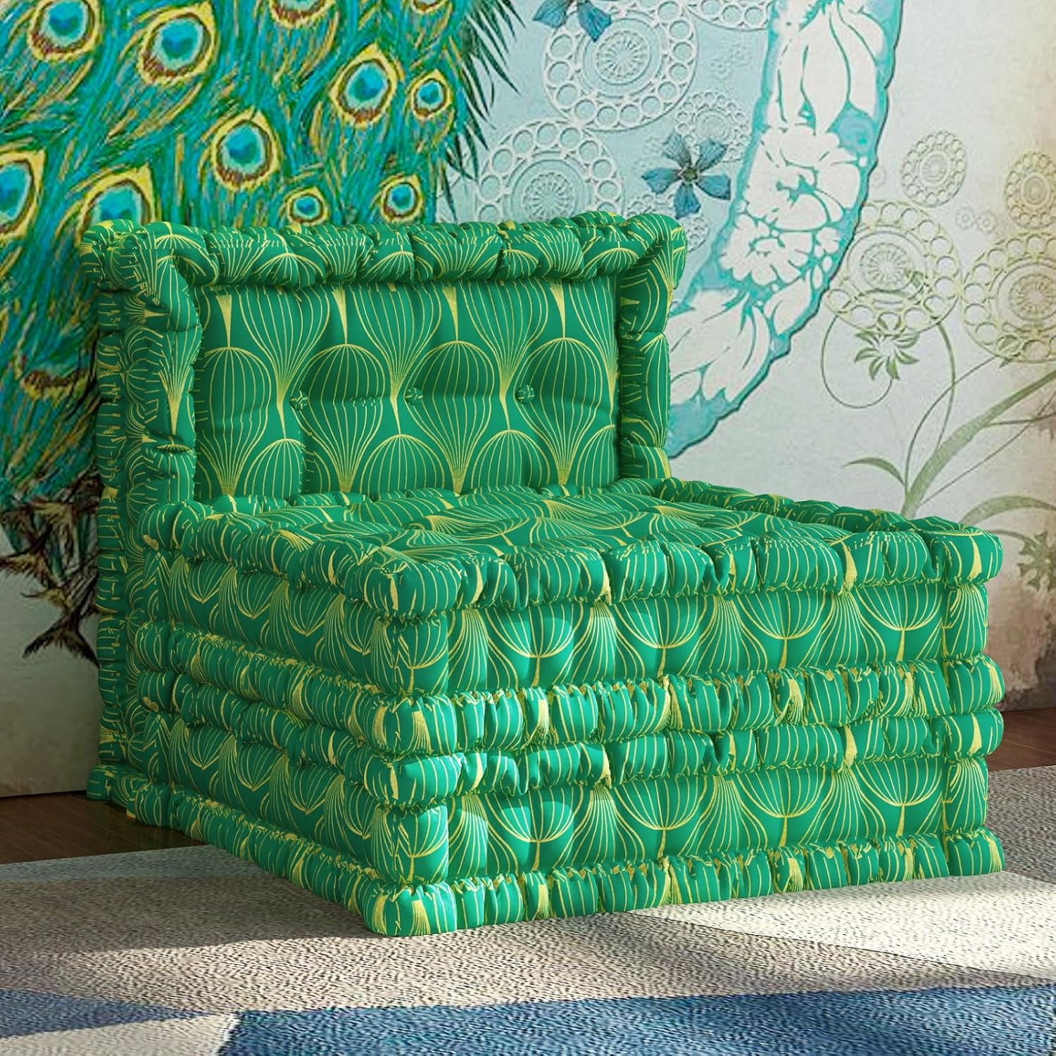 WOWMAX Floor Sofa Couch Bed Convertible Lazy Sofa Sleeper Bed Floor Chair Bed Mattress Oversized ...