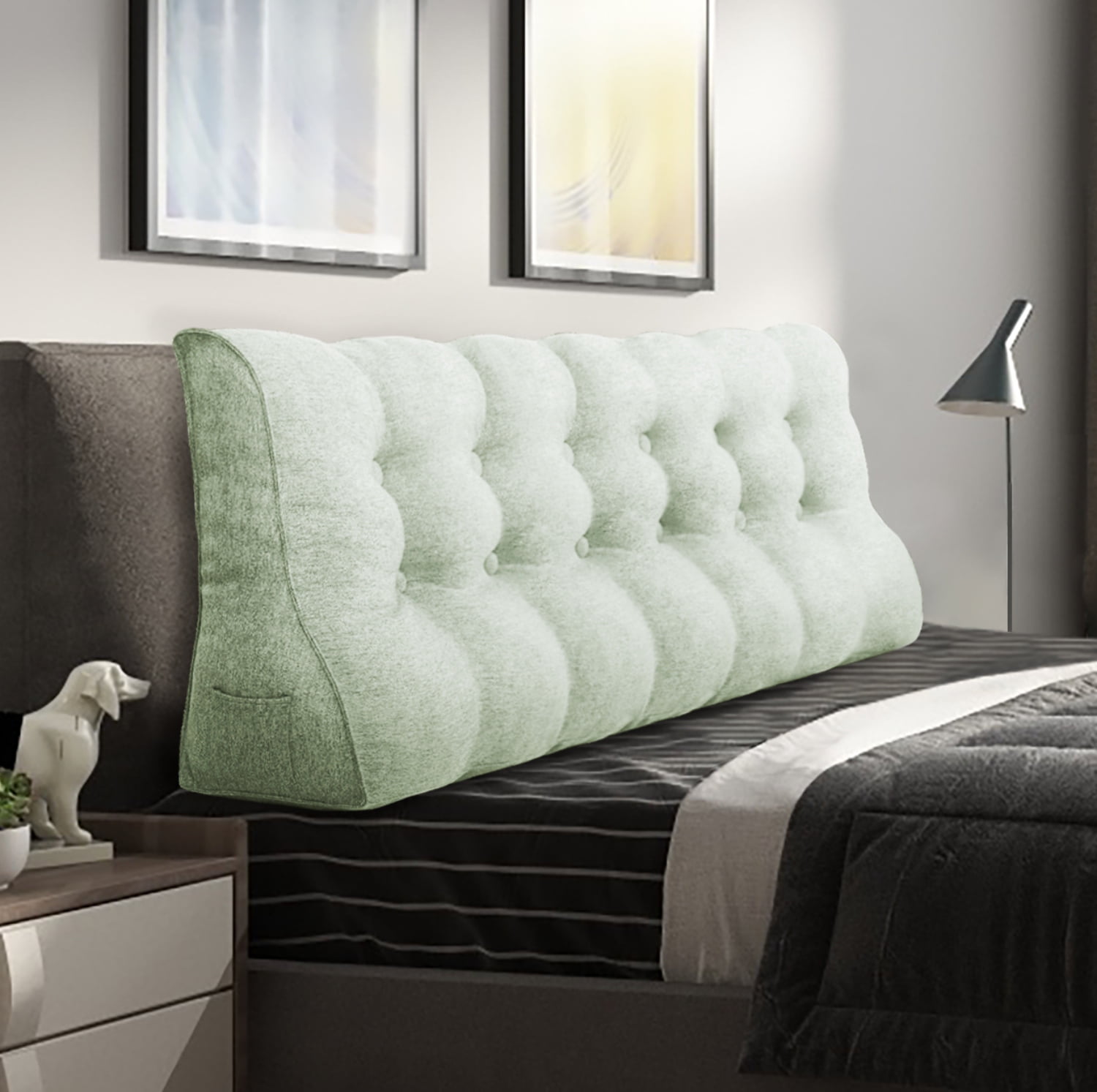 WOWMAX Multifunctional Upholstered Headboard Pillow, Wedge Headboard ...