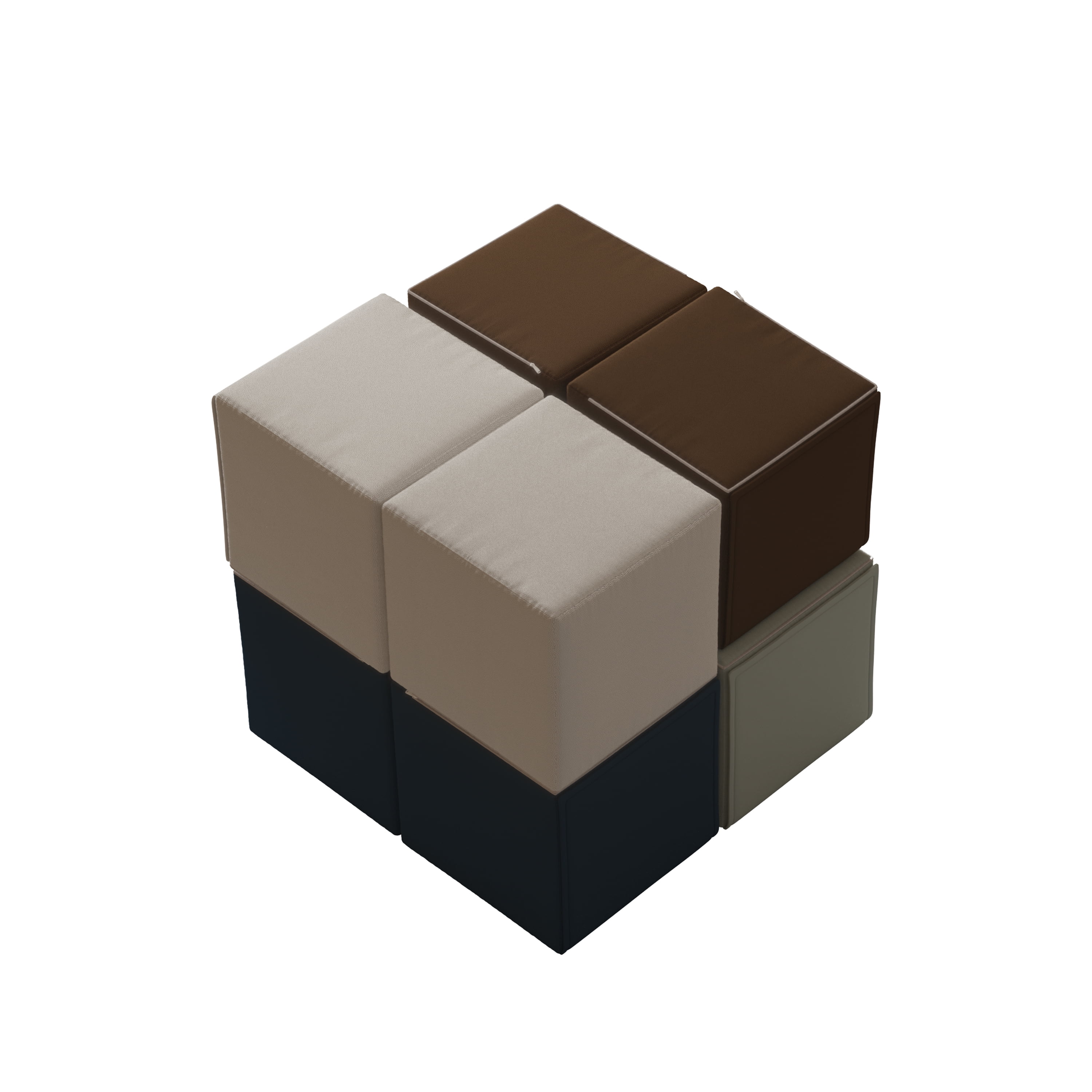 WOWMAX Pouf Ottoman, Creative Modular Poof Ottomans, Faux Leather Pouf ...