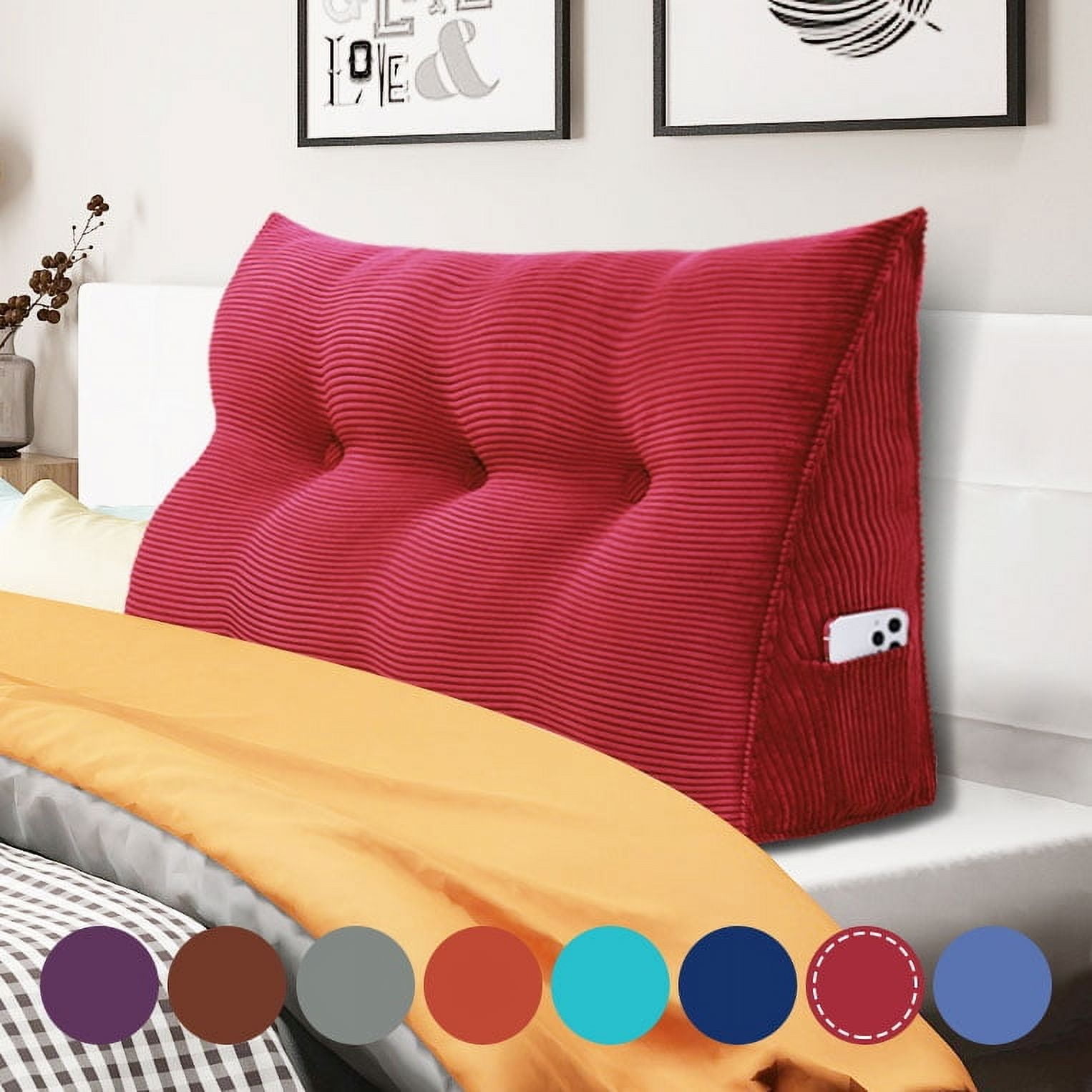 WOWMAX Wedge Reading Pillow Bedrest Throw Pillows Large Body ...