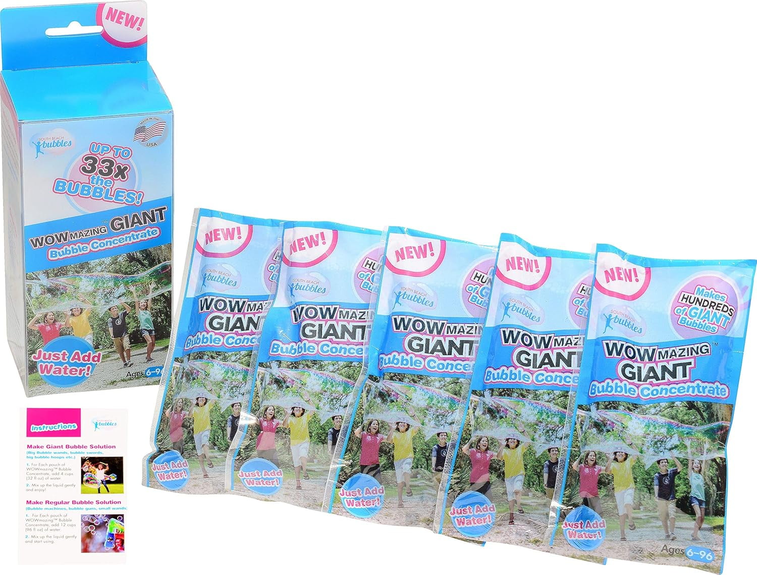WOWMAZING Big Bubbles Refill - Concentrated Giant Bubble Solution Makes ...
