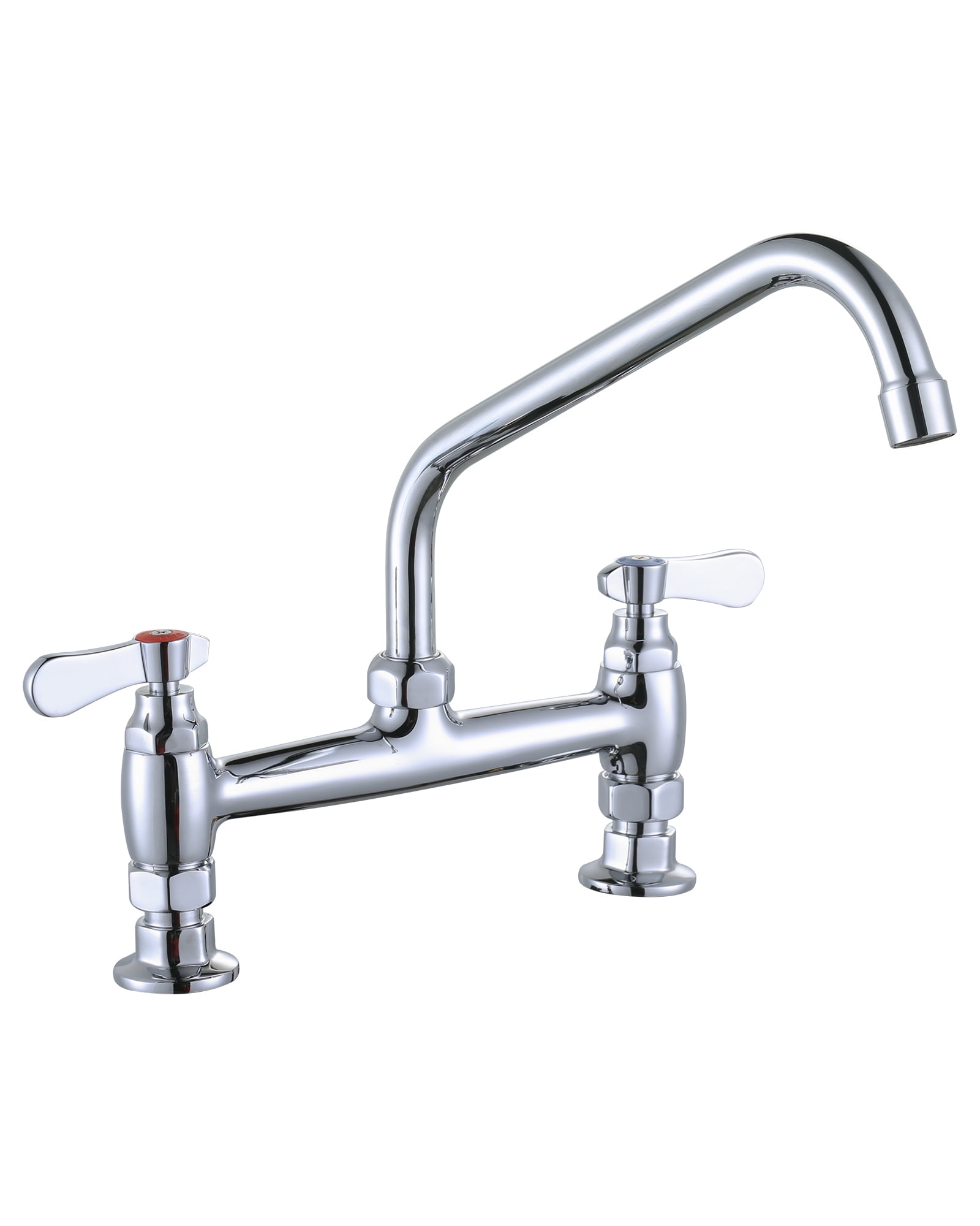 WOWOW Commercial Sink Faucet with 10” Swivel Spout & Supply Lines ...