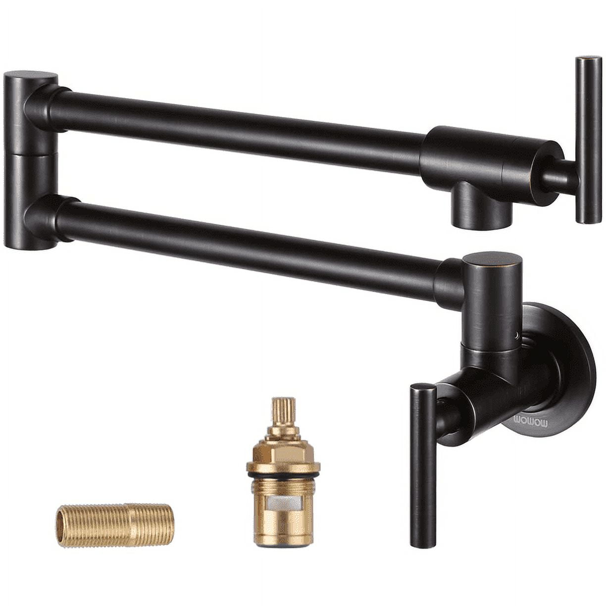Wowow Pot Filler Kitchen Faucet, Oil Rubbed Bronze Folding Stretchable ...