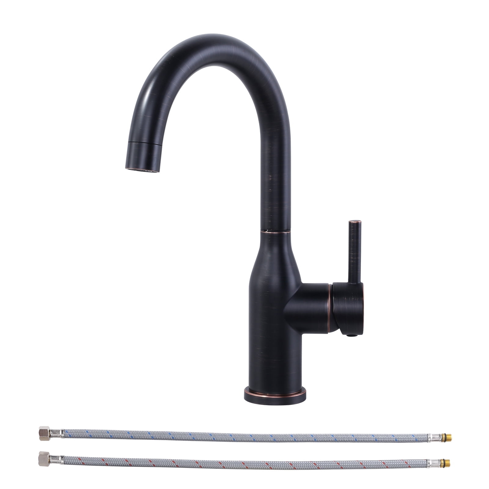 WOWOW Single Handle Bar Sink Faucet 1 Hole Bar Faucet Brushed Nickel ...