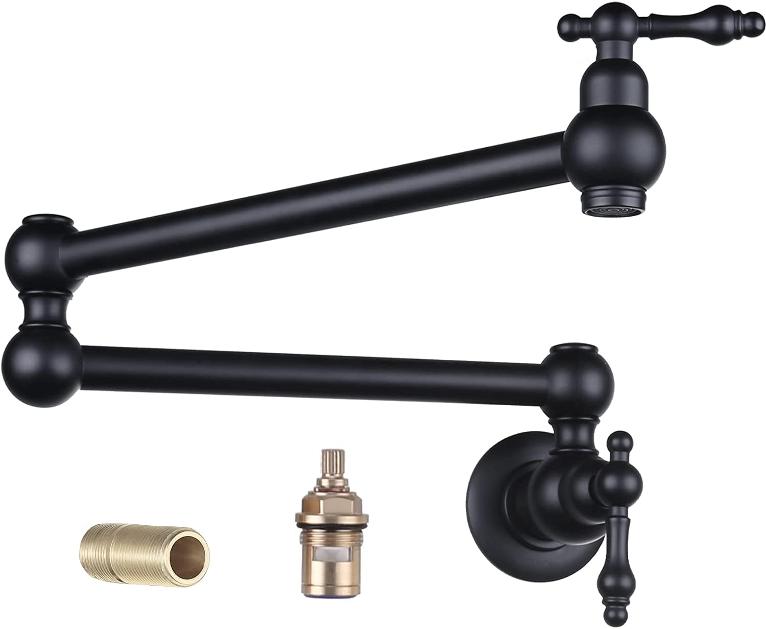 WOWOW Wall Mount Folding Kitchen Faucet Oil Rubbed Bronze Pot Filler ...