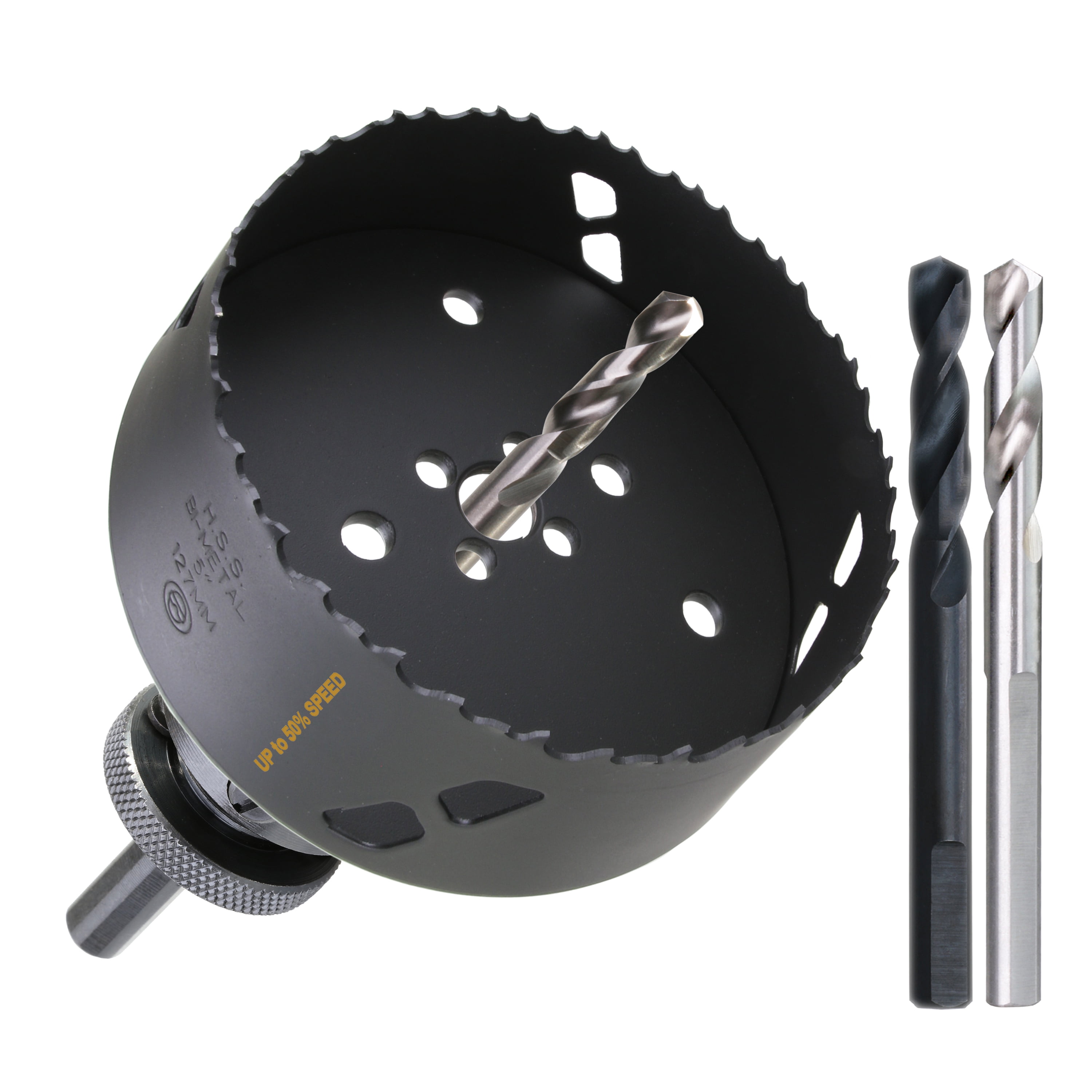 WOWSUPM 5" HSS Bi Metal Hole Saw Cutter with Arbor, Deep Cutting Depth ...