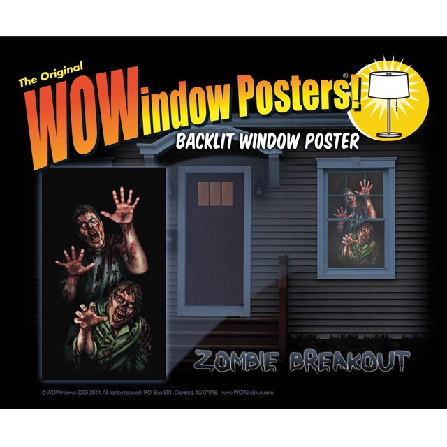WOWindow Posters Zombie Breakout Two Male Zombies Halloween Window ...