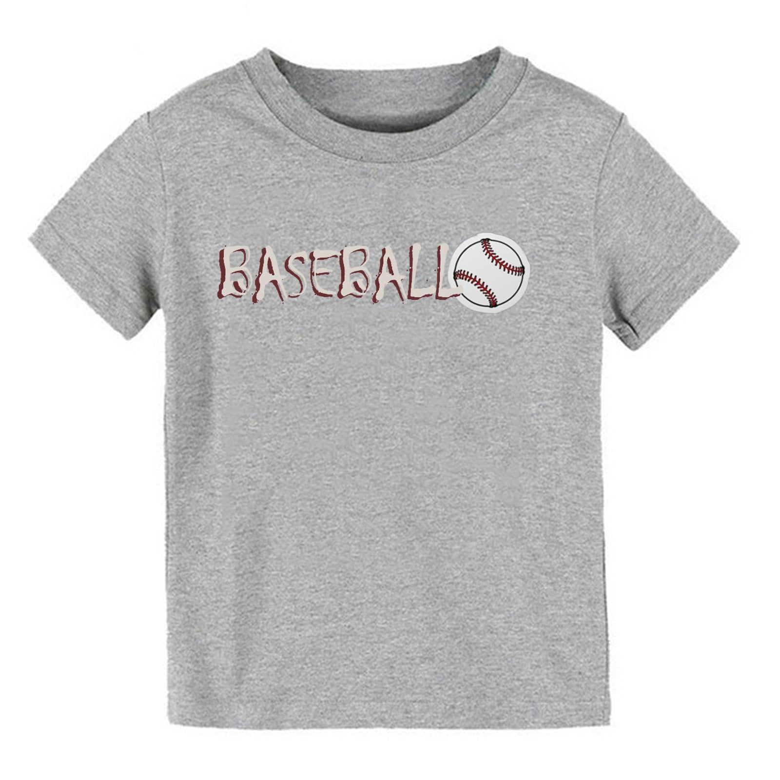 WOYY Big Boys Baseball Graphic Tee Cotton Short Sleeve T Shirt Summer ...