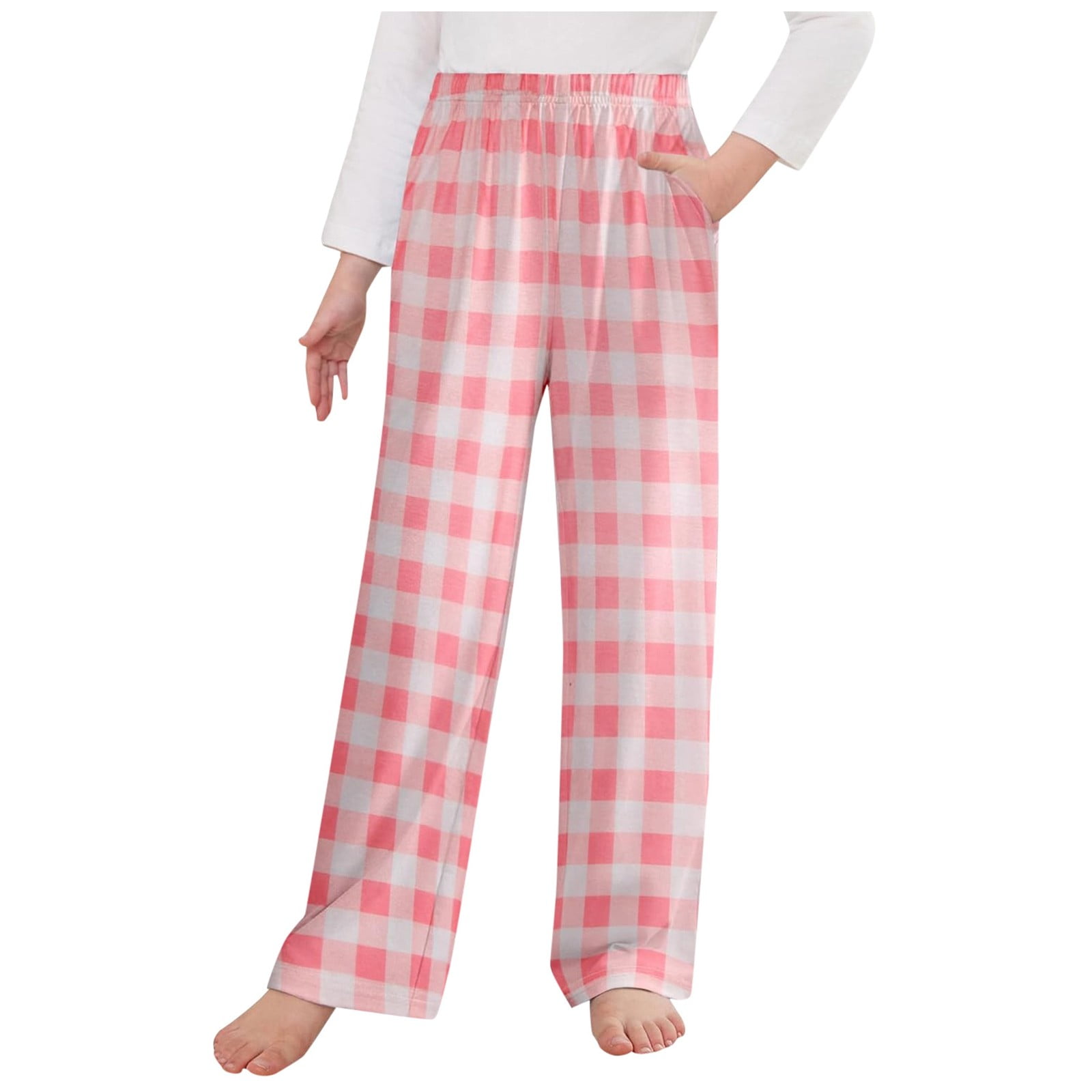 WOYY Big Girl's Sleepwear Bottoms Homewear Pajama Pants Elastic Waist ...
