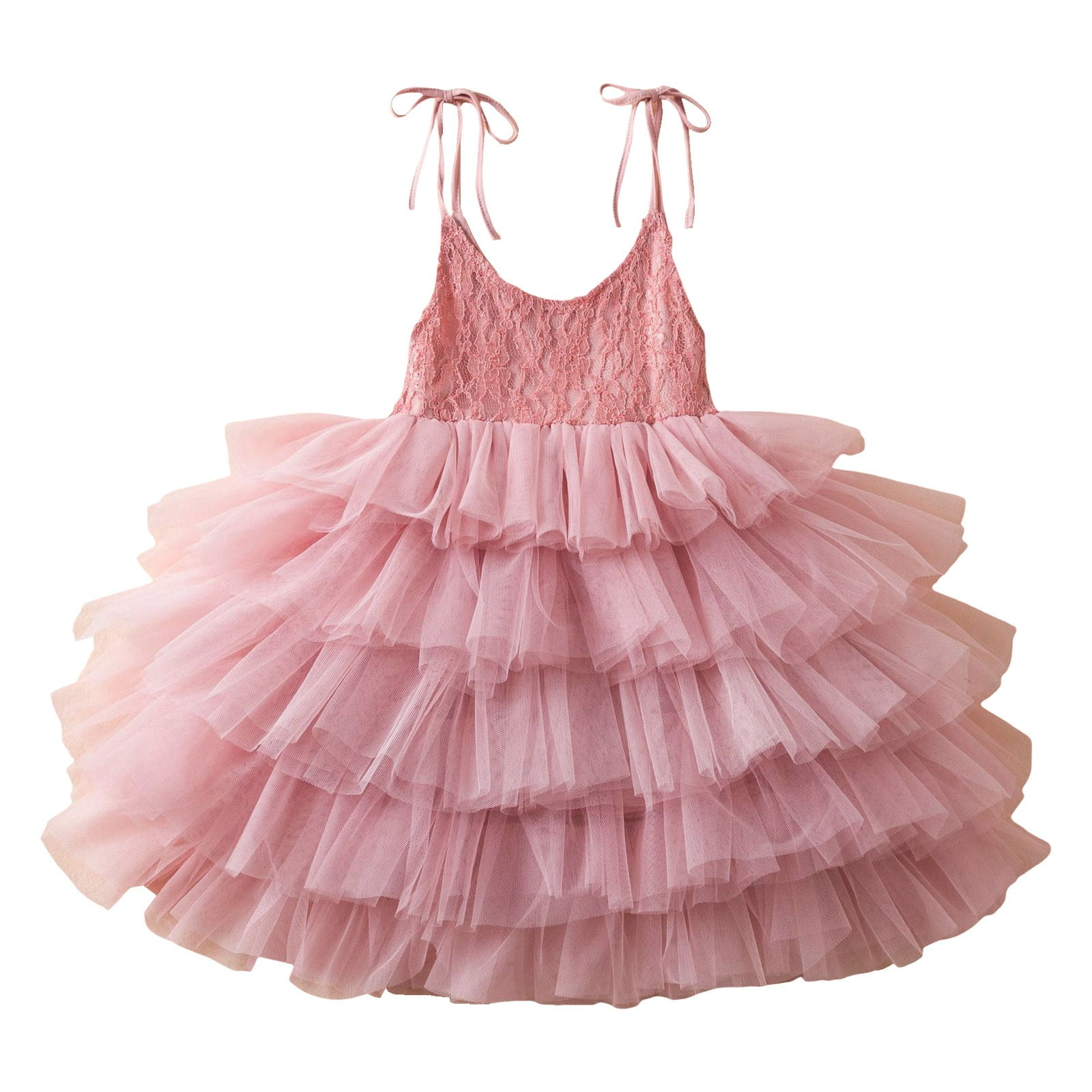 WOYY Big Girls Birthday Party Princess Dress Sleeveless Layered Tulle ...