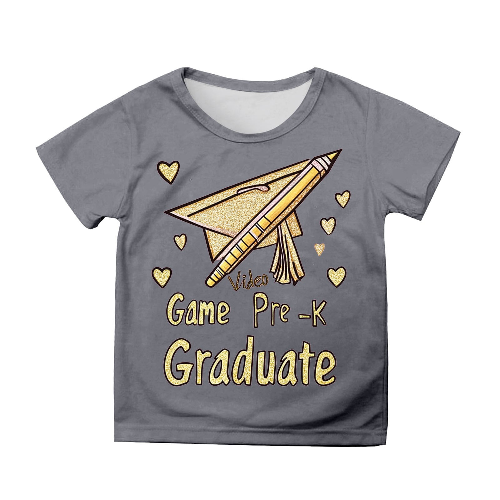 WOYY Big Girls Graduation Photo T Shirt Short Sleeve Crew Neck T-Shirt ...