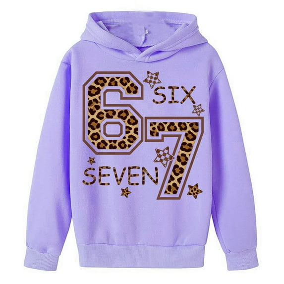 WOYY Big Girls Hoodie Six Seven Print Cozy Hooded Sweatshirt Girls ...
