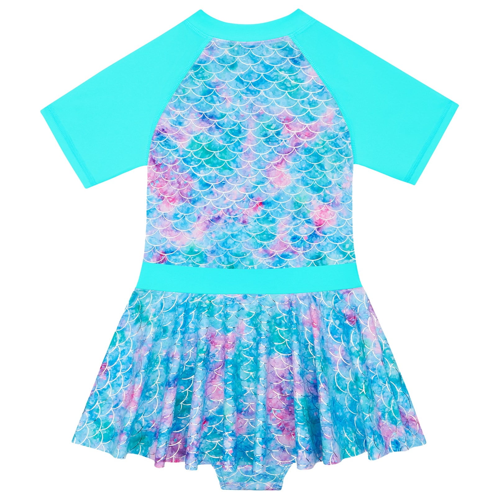 WOYY Big Girls One-Piece Swimsuit Fish Scale Print UPF 50+ Bathing Suit ...